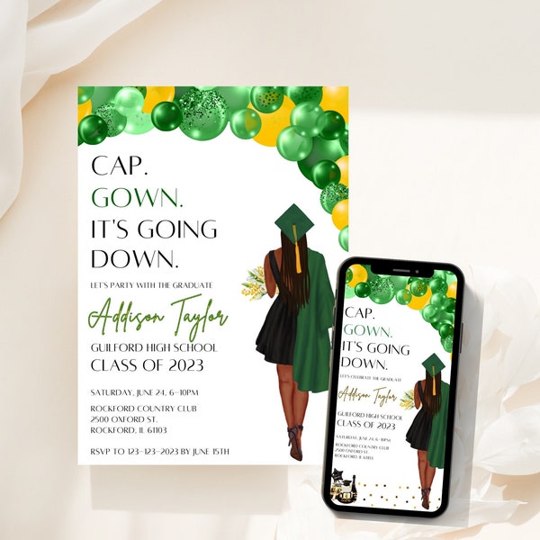 Black Gold and Green Invitations - Etsy