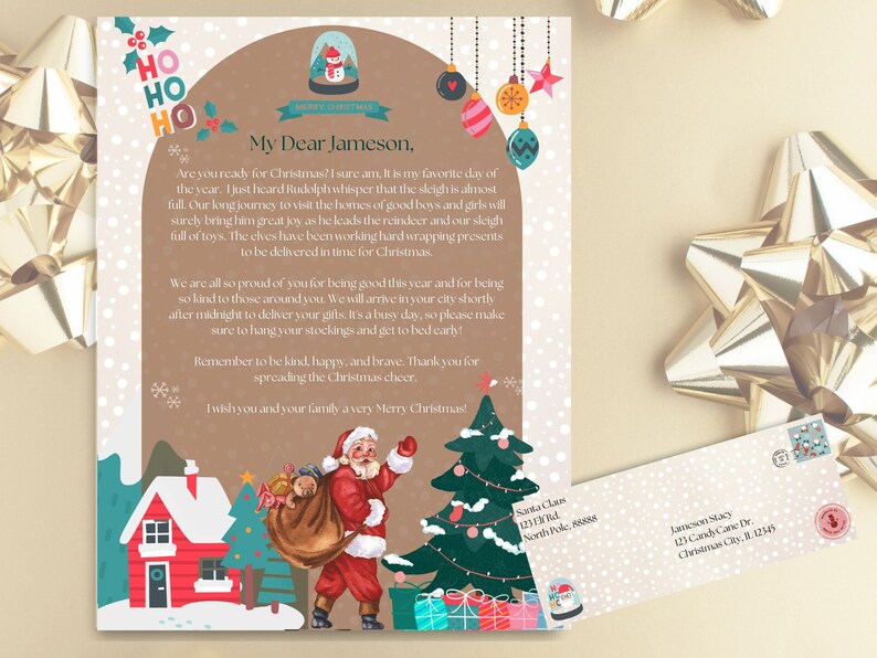 Editable Santa Letter Template With Envelope (digital Download) - Etsy
