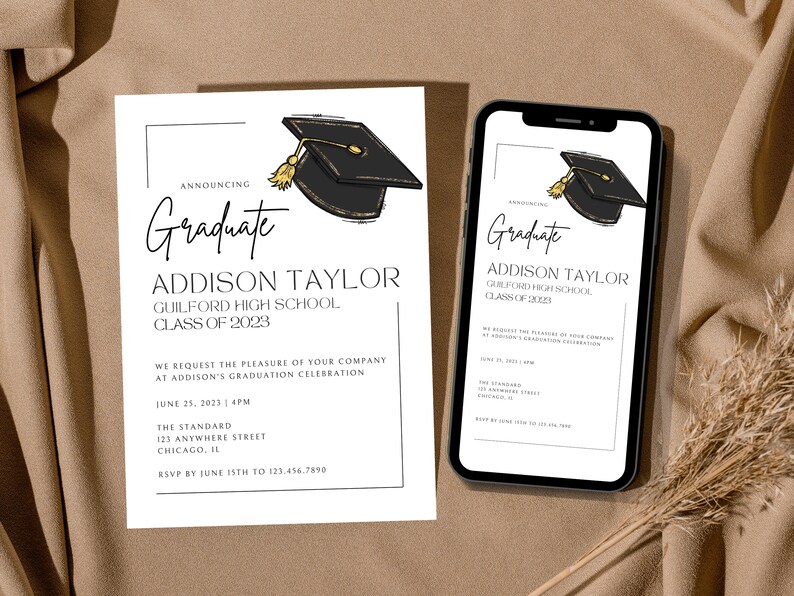 Graduation Party Invitation Template High School Graduate - Etsy