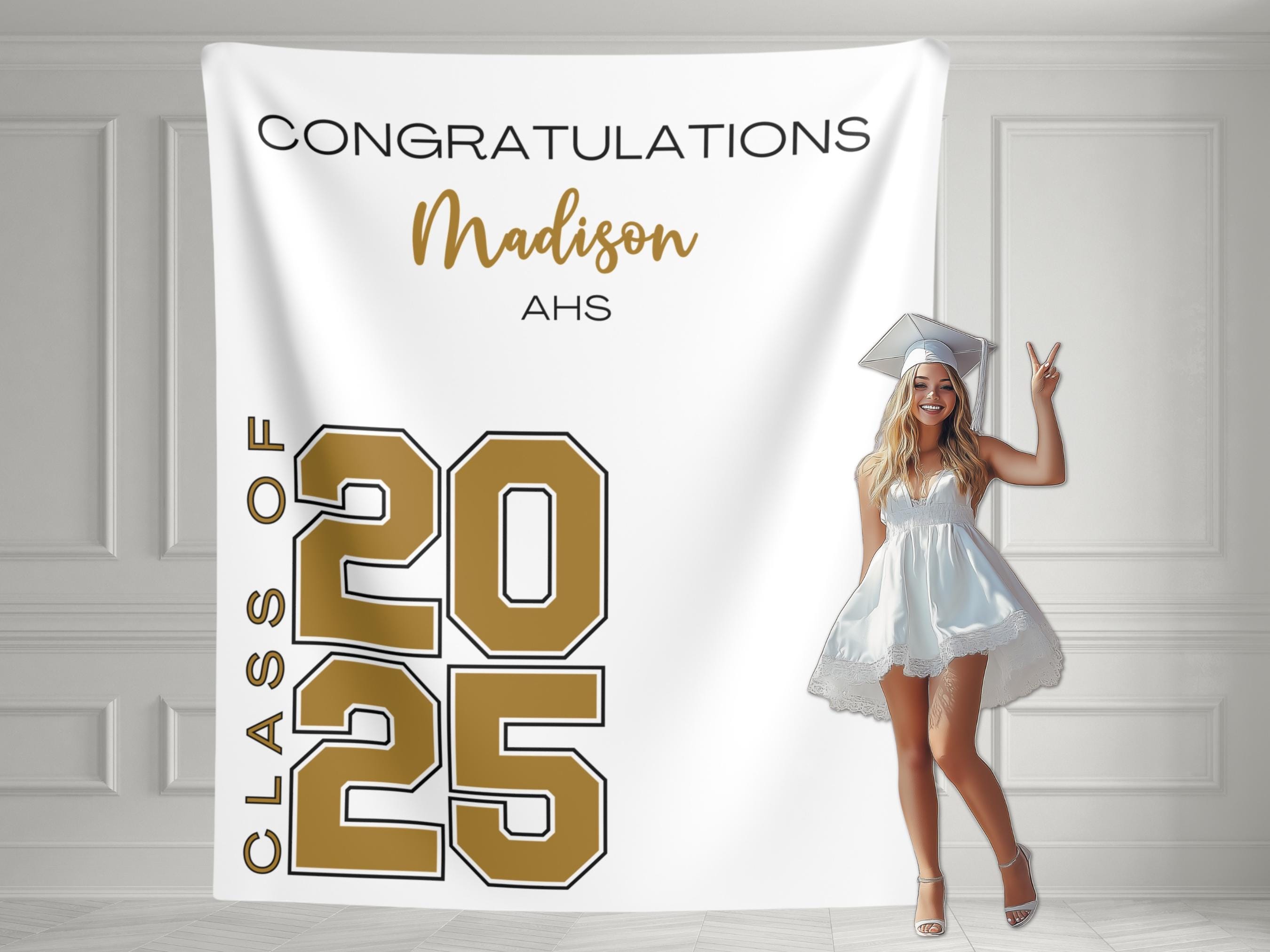 Custom Class of 2026 Graduation Party Backdrop: Personalized School ...