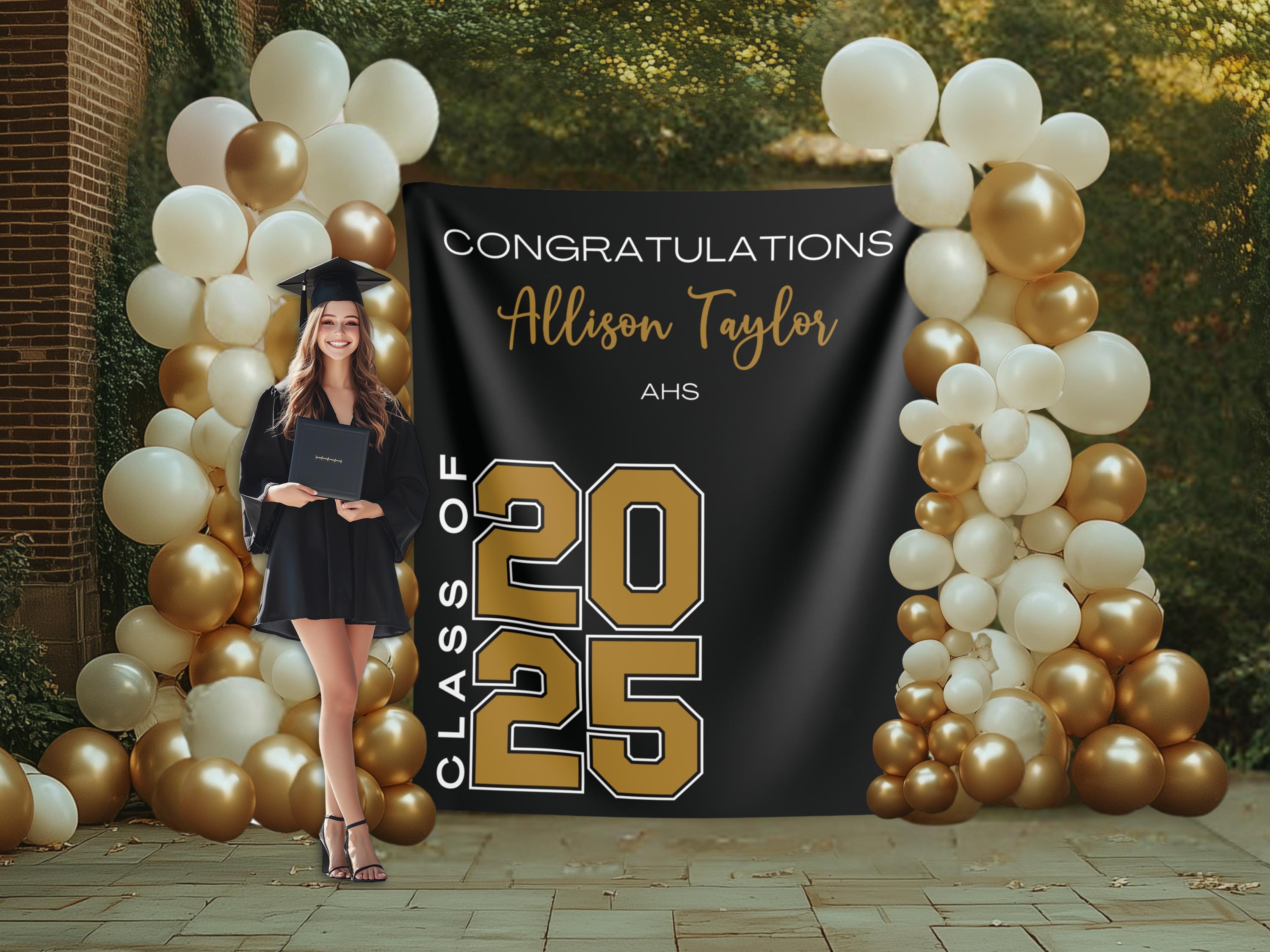 Custom Class of 2026 Graduation Party Backdrop: Personalized School ...