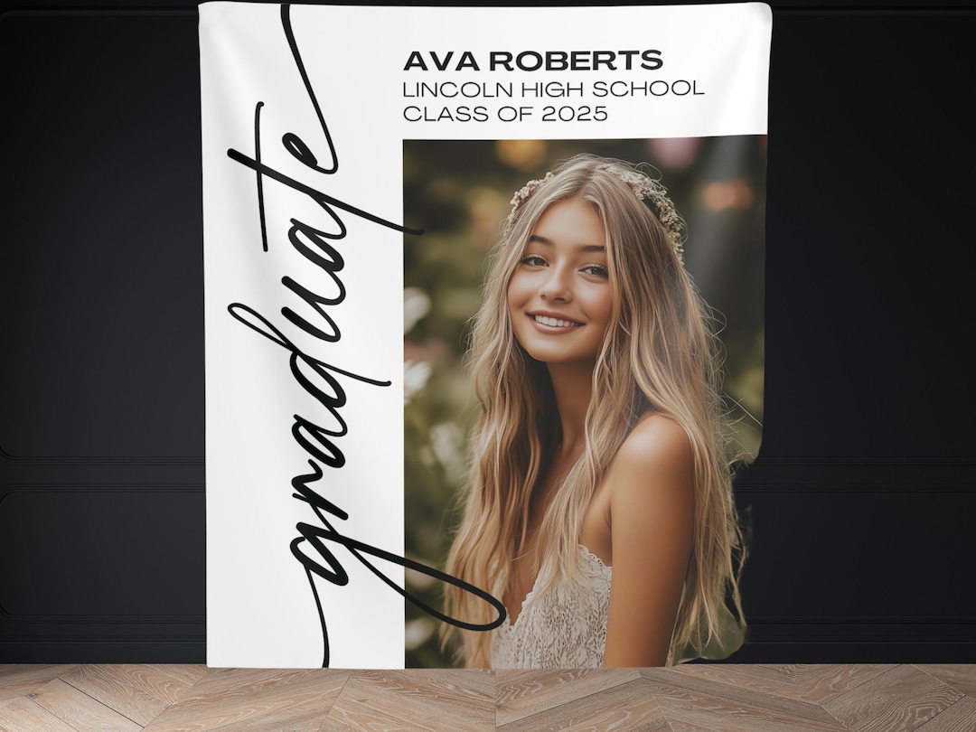 Custom Graduation Photo Backdrop: Class of 2025 Party Decor - Etsy