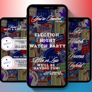 Election Night Watch Party Animated Video Invitation (digital Download ...