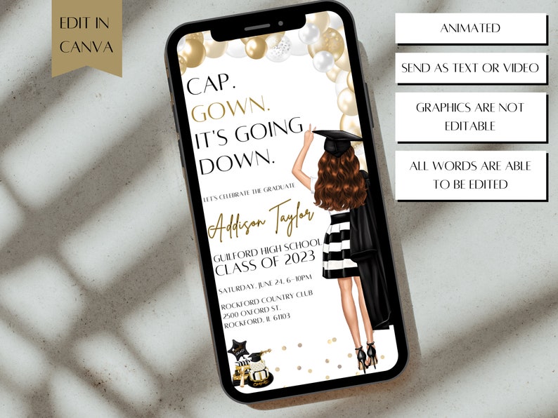 Graduation Party Invitation Graduation Girl Party Evite Grad - Etsy