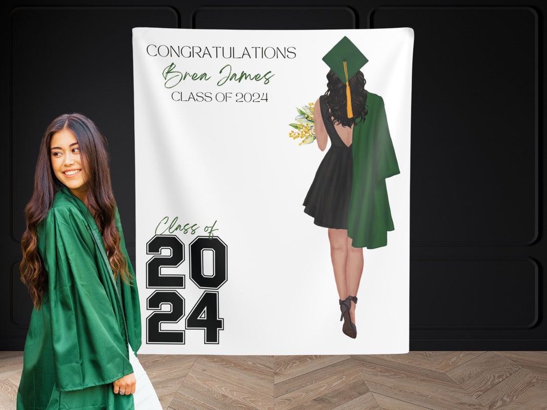 Custom Graduation Girl Backdrop, Graduation Decor, Photobooth Backdrop ...