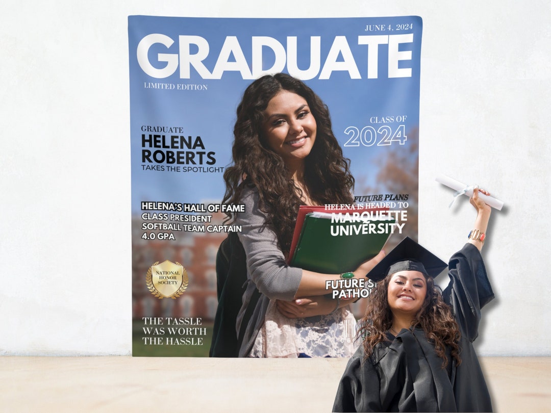 Custom Graduation Magazine Cover Backdrop, Photo Graduation Backdrop ...