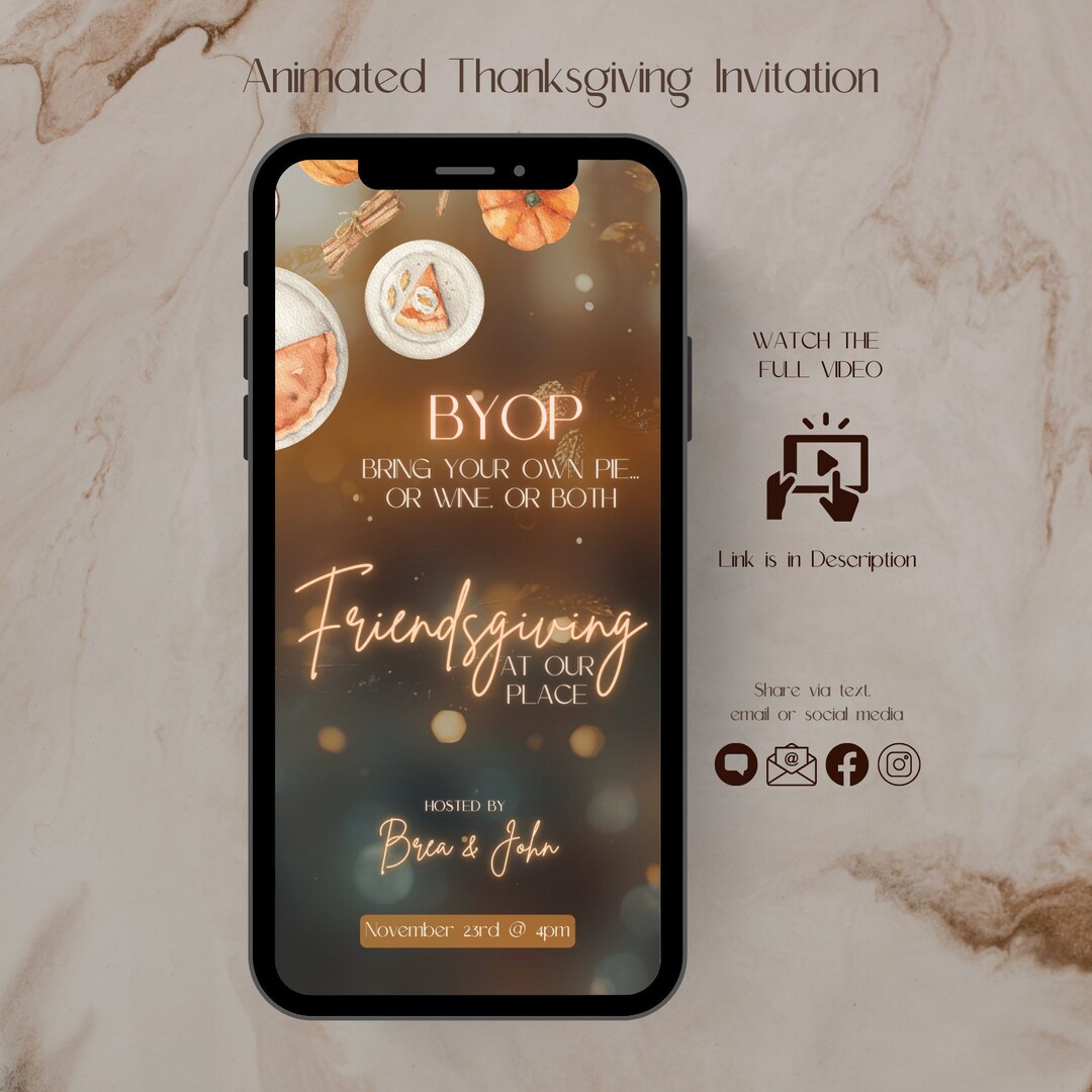 Funny Friendsgiving Invitation: BYOP Pie or Wine (digital) - Etsy