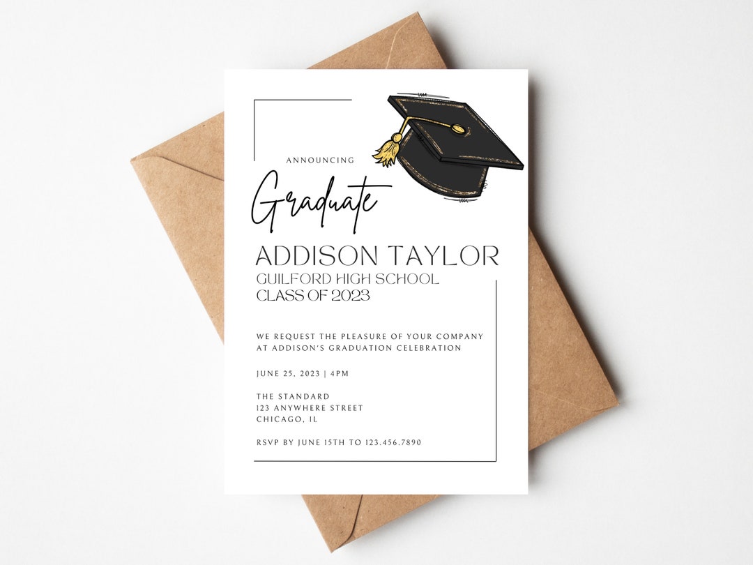 Graduation Party Invitation Template | High School Graduate | Printable ...