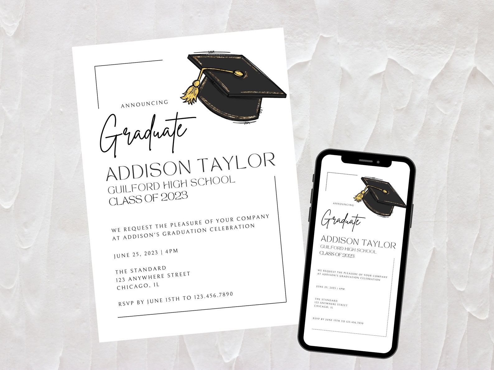 Graduation Party Invitation Template High School Graduate - Etsy