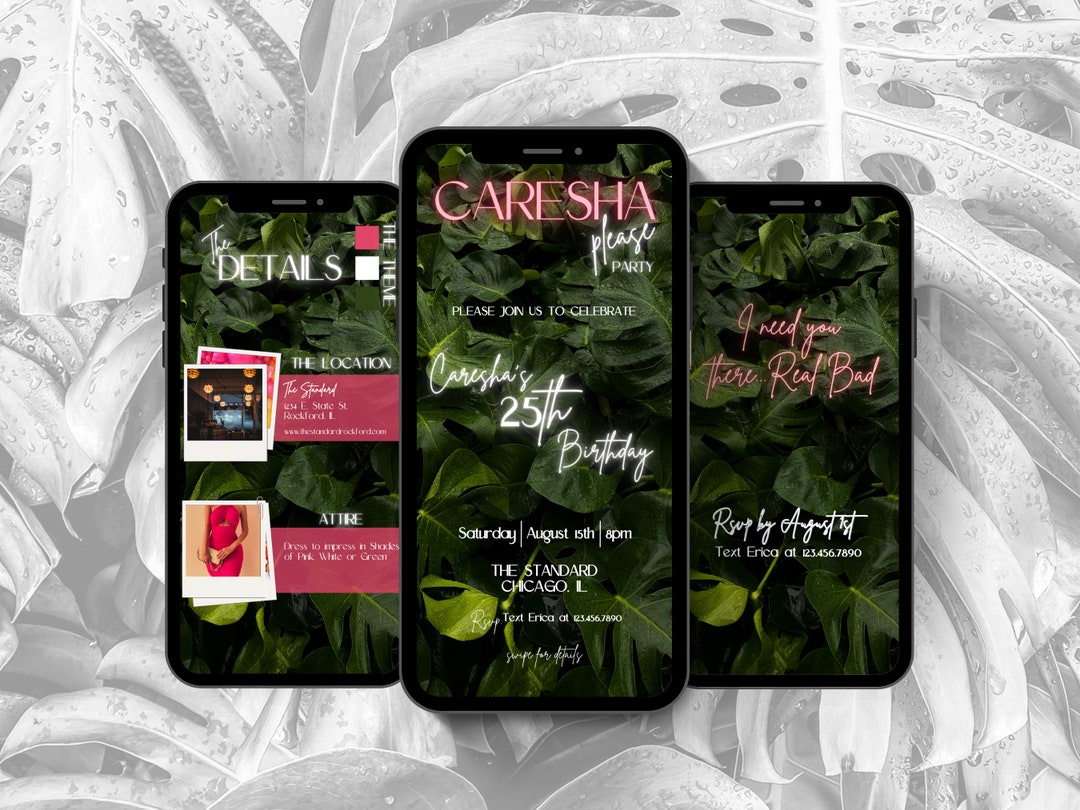 Caresha Please Birthday Invitation: Girls Night Party Template (digital ...
