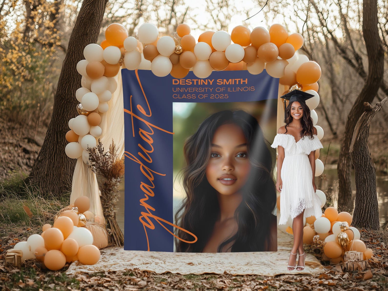 Custom Graduation Photo Backdrop: Class of 2025 Party Decor - Etsy