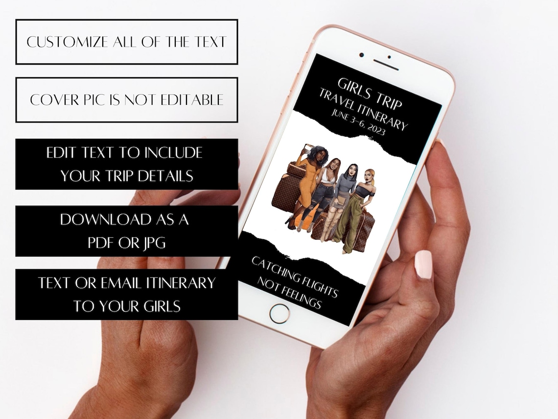 GIRLS TRIP ITINERARY Template for Black Girls Mobile Trip - Etsy