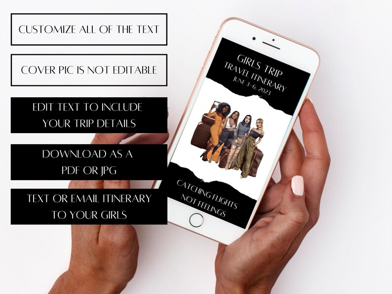 GIRLS TRIP ITINERARY Template for Black Girls Mobile Trip - Etsy