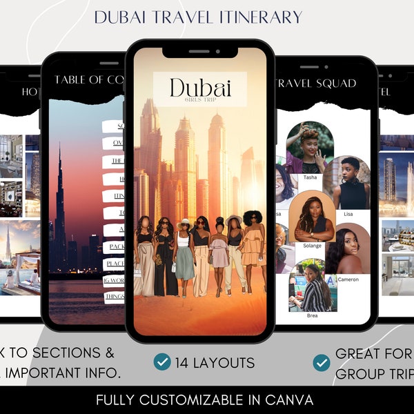 Dubai Trip Itinerary Template - Etsy