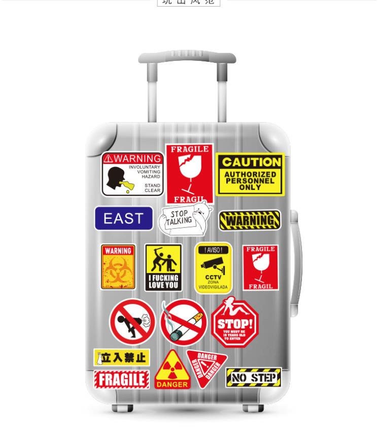 50pc/warning Warning Signs Spoof Graffiti Stickers Tie Box - Etsy