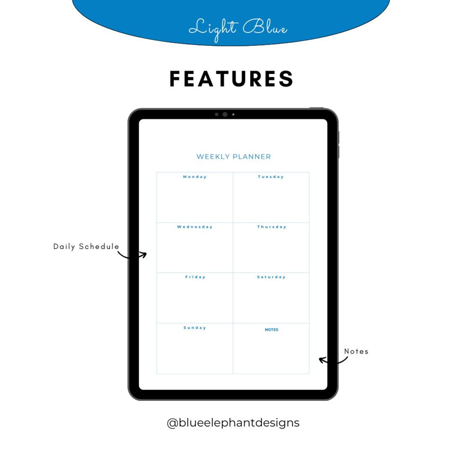 Light Blue Weekly Planner Printable: A4, A5, A6 (PDF Download) - Etsy
