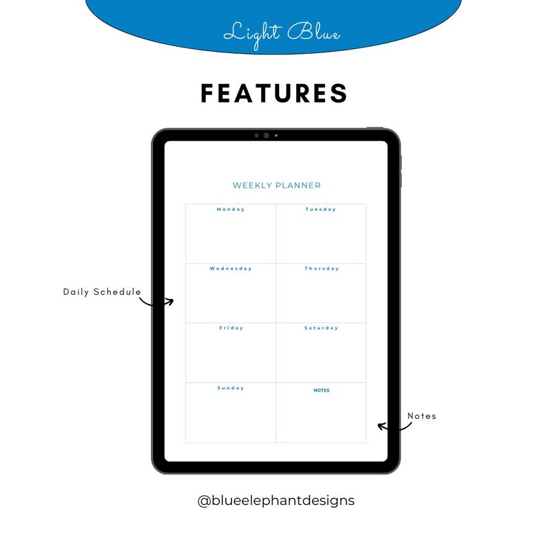 Light Blue Weekly Planner Printable: A4, A5, A6 (PDF Download) - Etsy