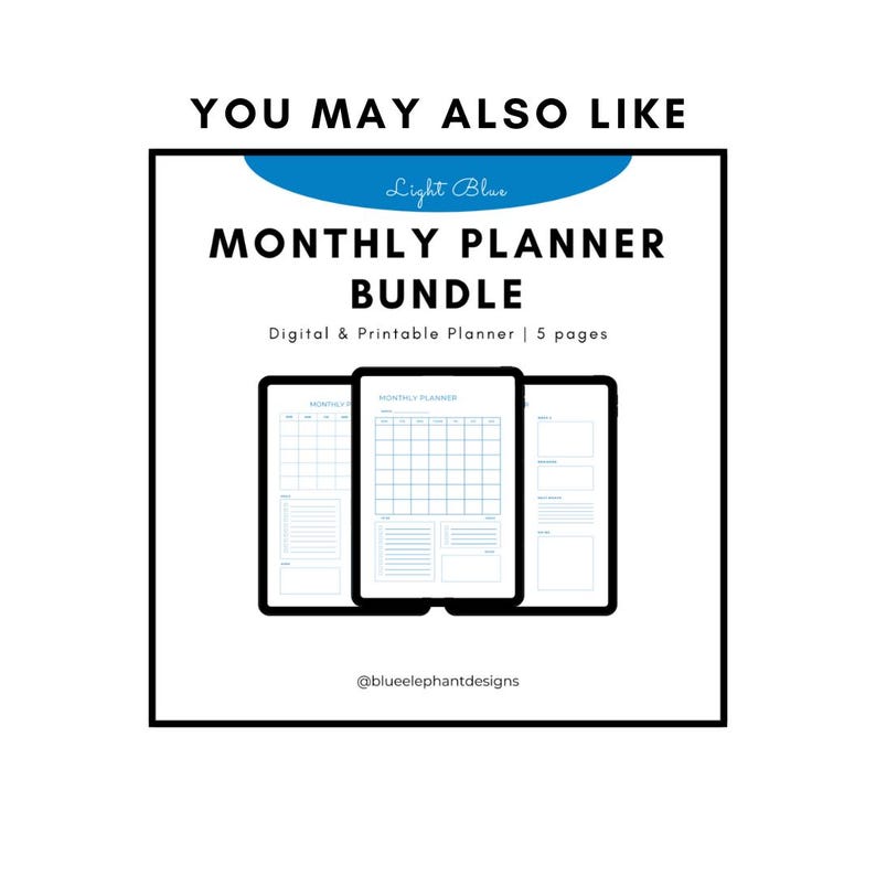 Light Blue Weekly Planner Printable: Productivity Scheduler (PDF) - Etsy