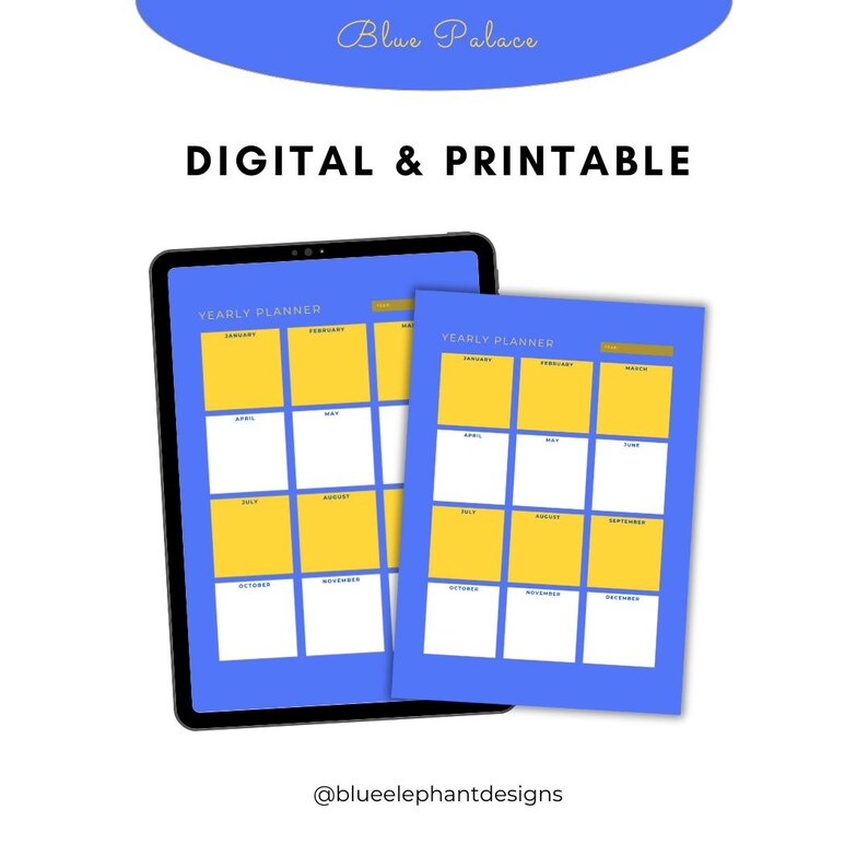 Blue Palace Yearly Planner: Digital Printable, A4/A5/A6 (PDF) - Etsy