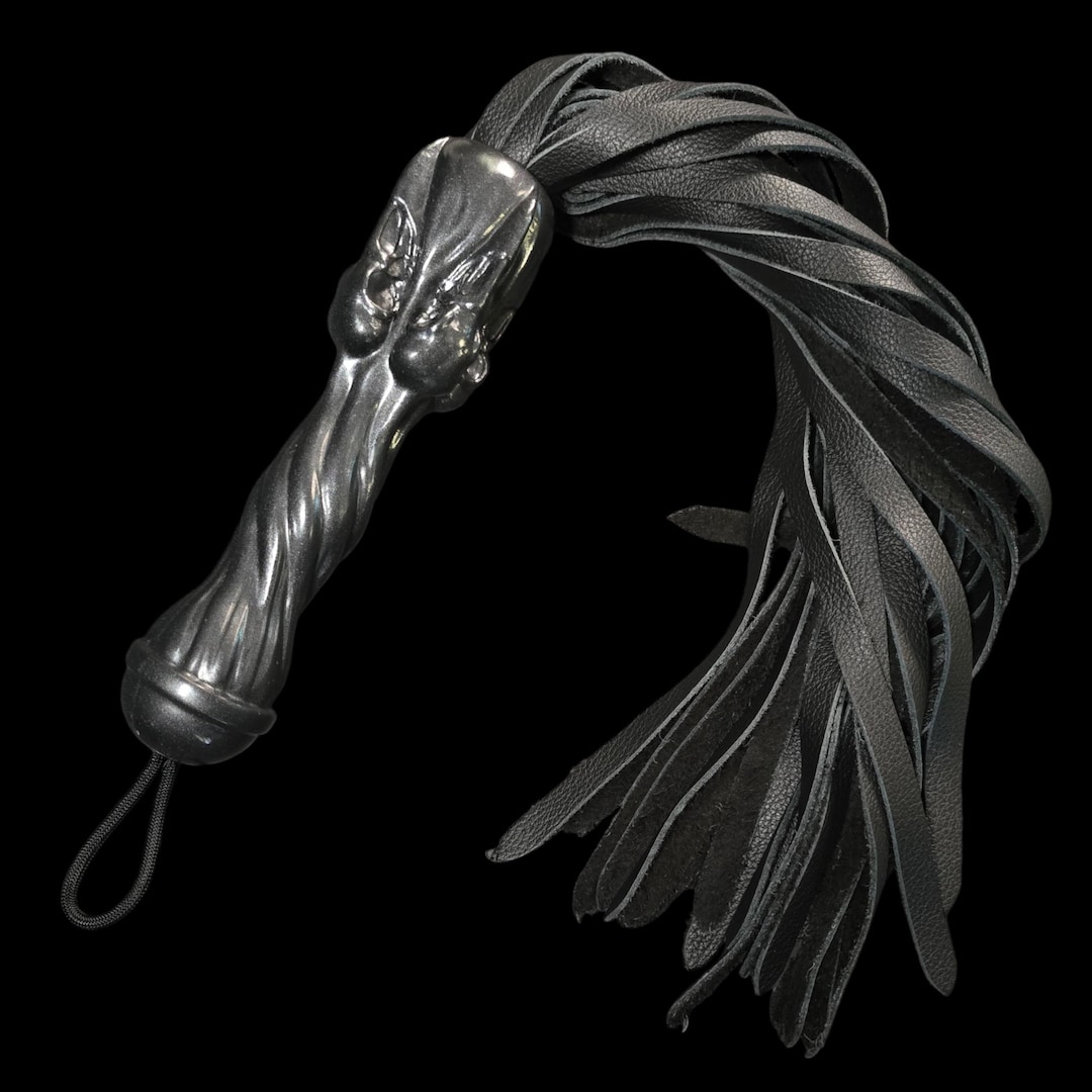 Fantasy Raven Skull Leather Flogger - Leather Flogger - Floggers and ...