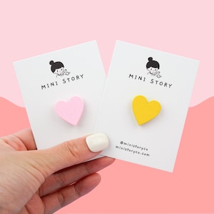 Colourful I LOVE YOU Heart Pin | Pastel Love Heart Brooch | Cute Wood ...