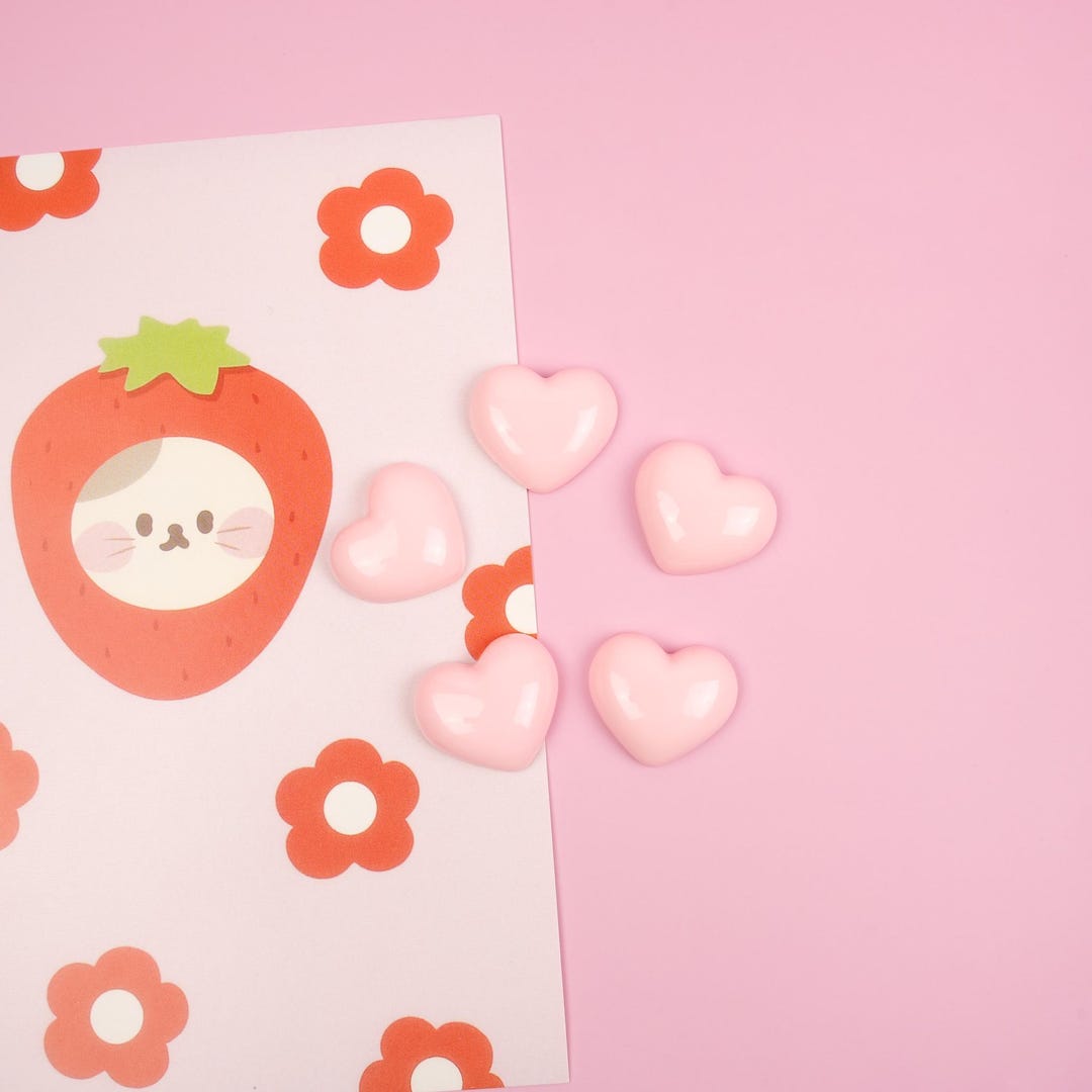 Pink Heart Magnet Set | Beautiful 3D Decorative Magnet | Cute Love ...
