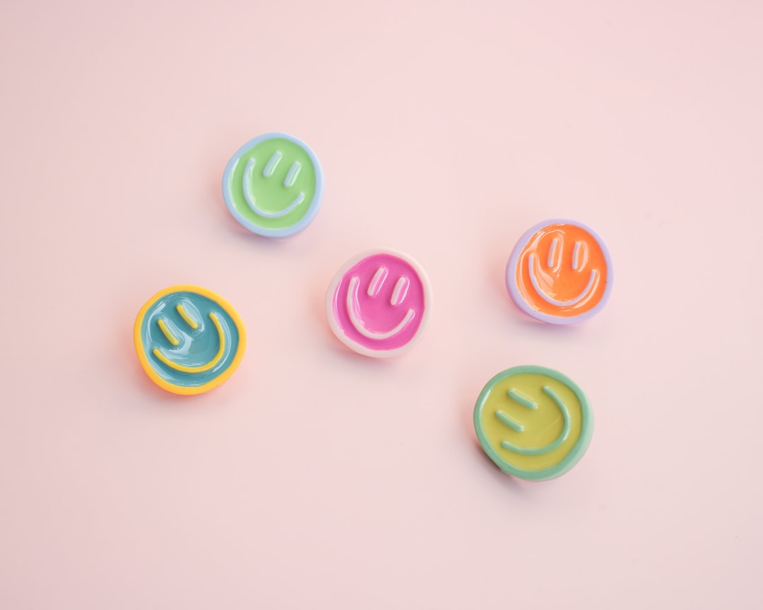 Pastel Smiley Face Pin | Smiley Face Brooch | Colourful Pin Badge ...