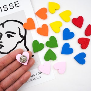 Colourful I LOVE YOU Heart Pin | Pastel Love Heart Brooch | Cute Wood ...