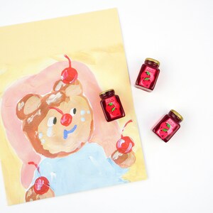 Strawberry Jam Jar Pin 3D Fruit Jam Bottle Brooch Miniature Jam Cute ...