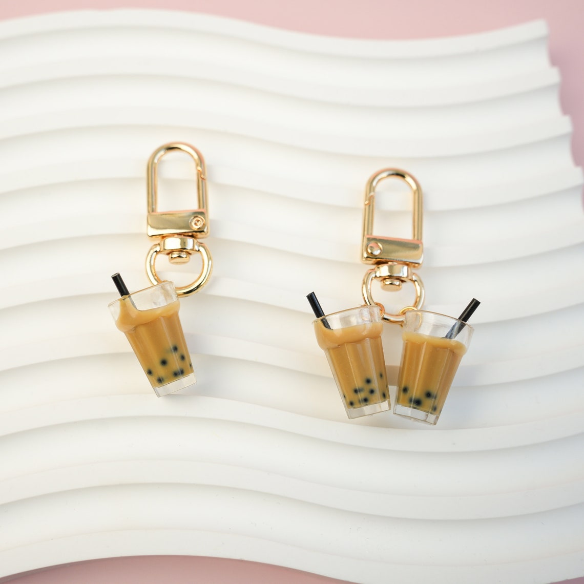 Bubble Tea Keychain Miniature Boba Milk Tea Keyring - Etsy