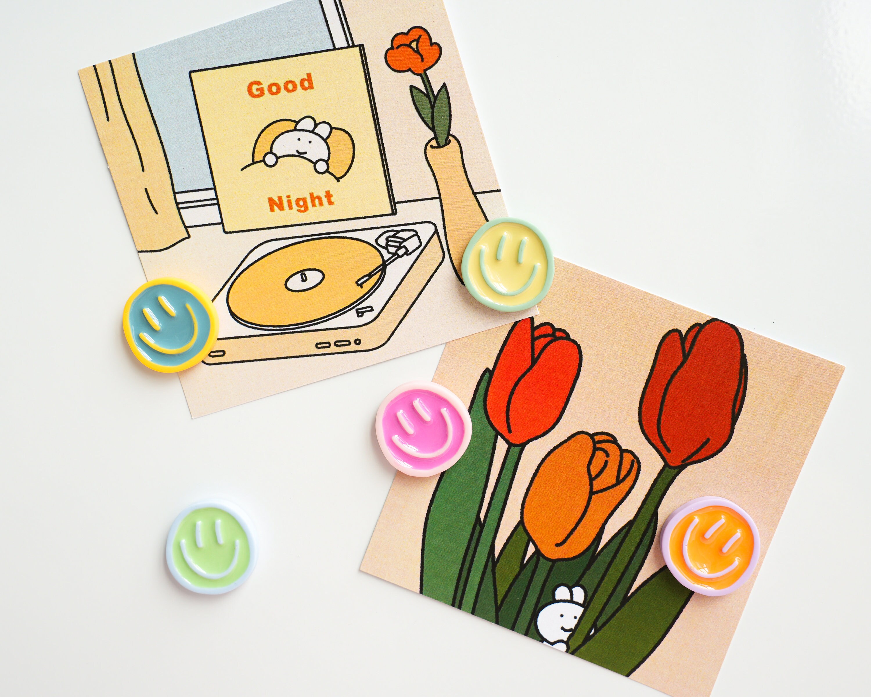 Smiley Face Magnet Set Pastel Smiley Face Magnets - Etsy Australia