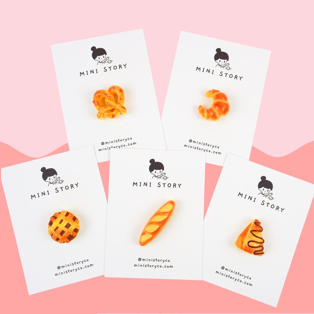 Bread Bakery Brooch | Baguette, Croissant, Pretzel Pins | Cute Food ...