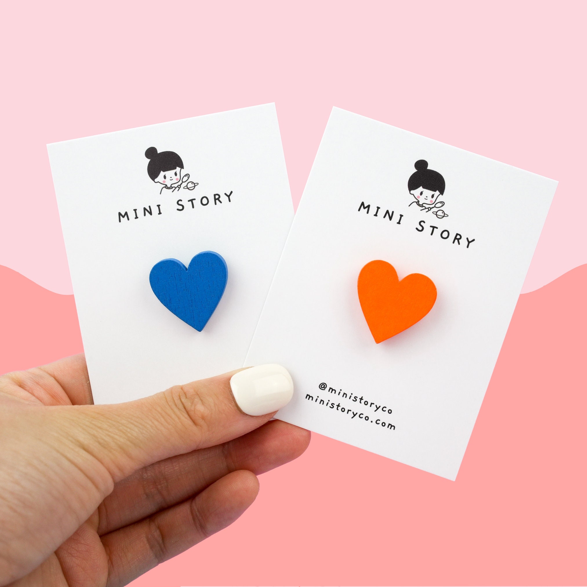 Colourful I LOVE YOU Heart Pin | Pastel Love Heart Brooch | Cute Wood ...