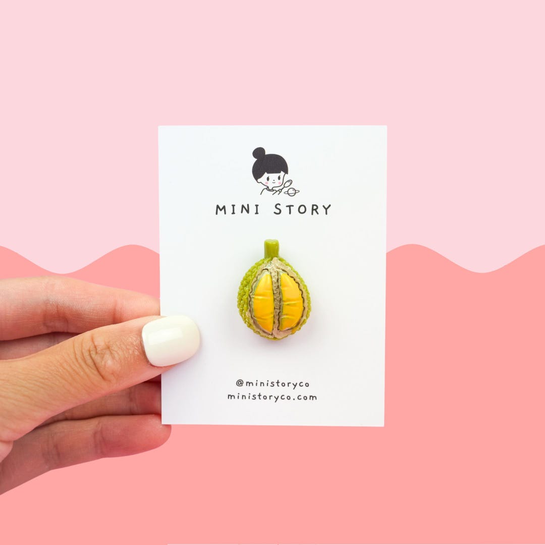 Durian Brooch | Miniature Durian Pin | Unique Food-themed Accessory ...