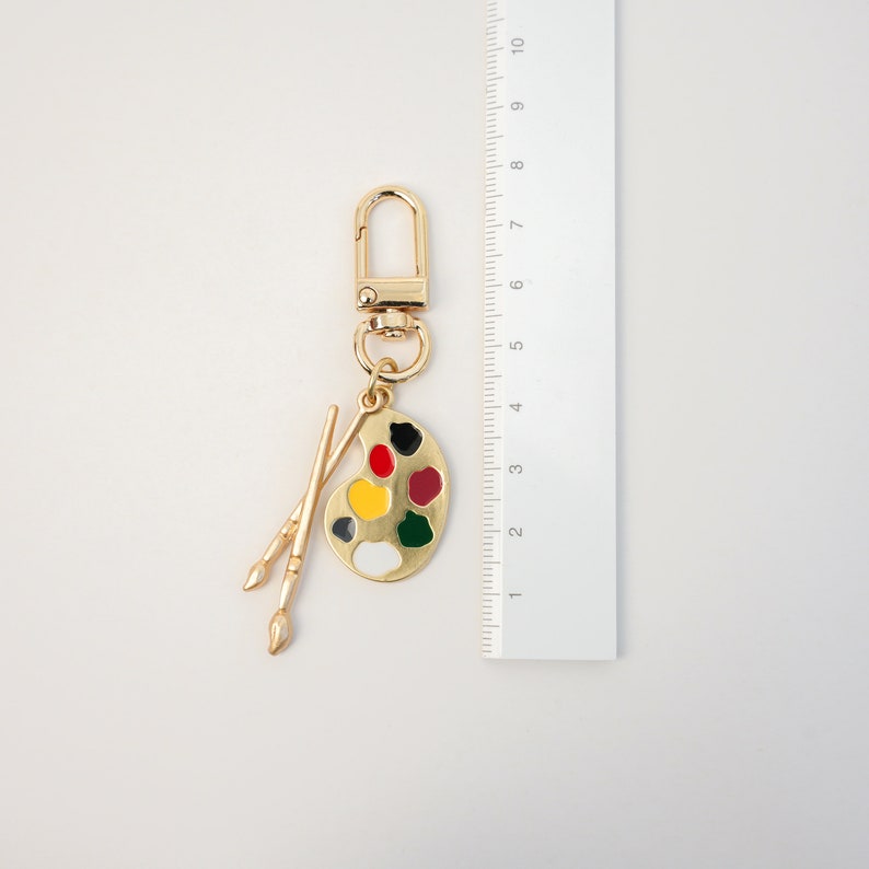 Paint Palette and Brush Keychain | Painter Keychain | Artist Key Chain ...