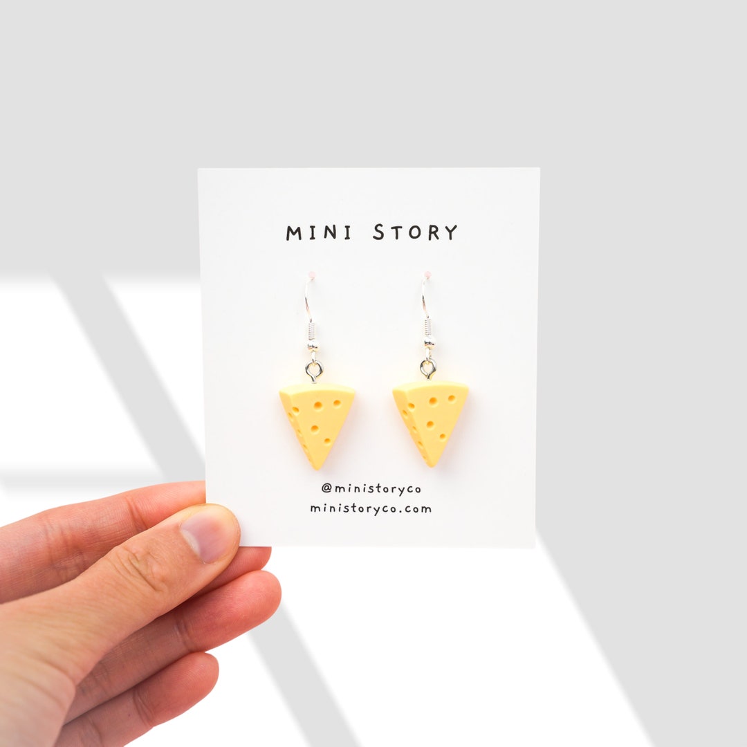 Swiss Cheese Dangle Earrings | Cheese Slice Earrings | Cheese Wedge ...