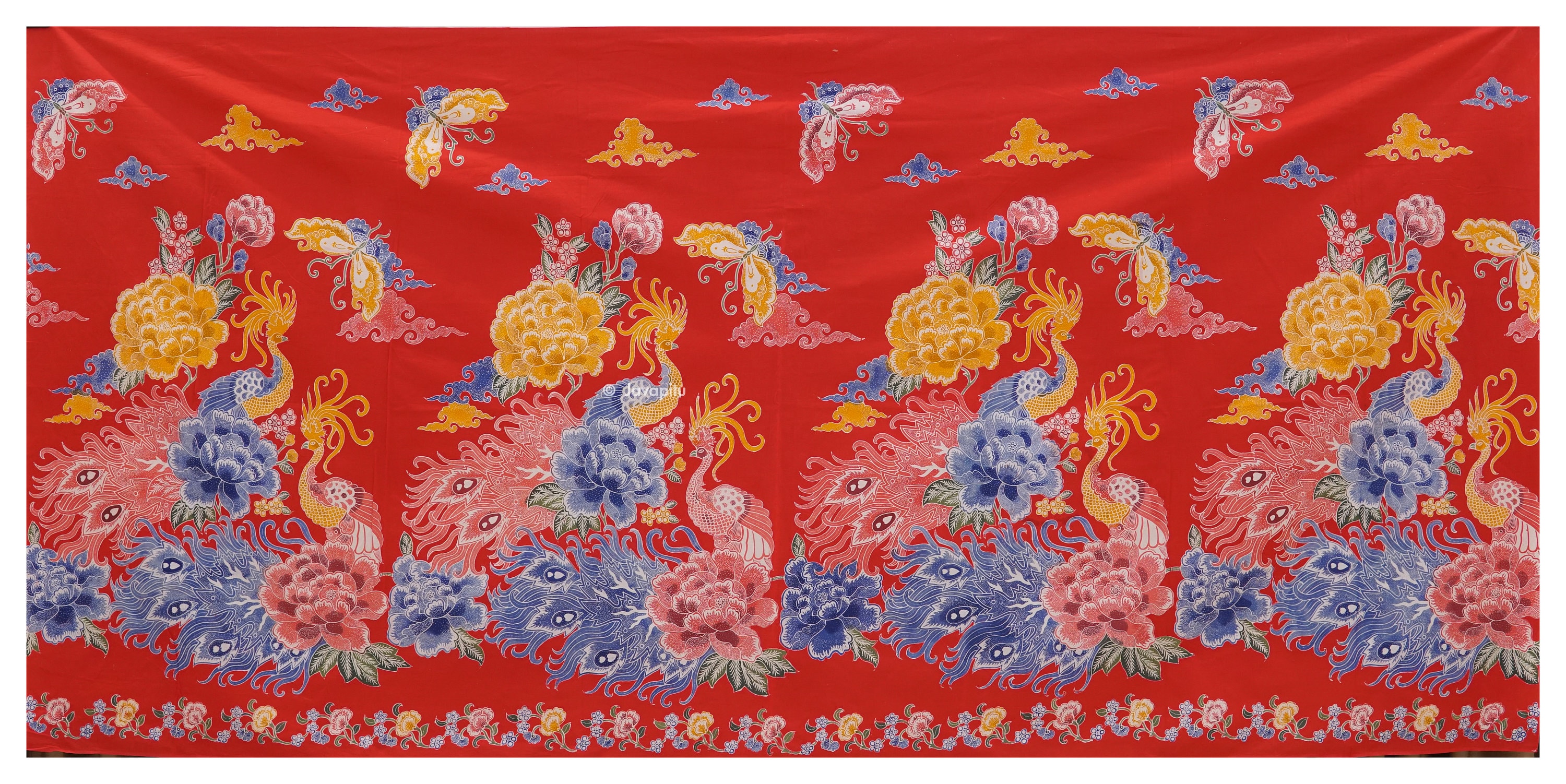 Tulis Batik Burung Hong Bouquet Rose Flower Handmade Batik Peranakan ...