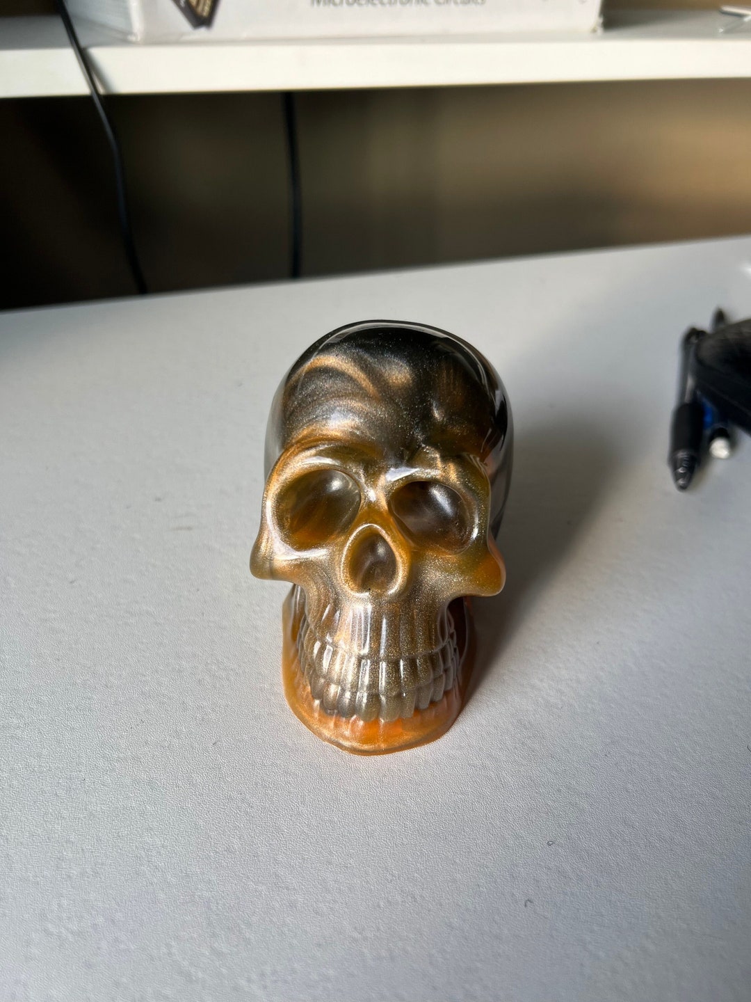 Handcrafted Resin Skull Unique Halloween Decor - Etsy