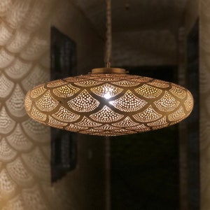 Close Bottom Lamp , Handmade Brass Lampshade , Moroccan Handcrafted ...