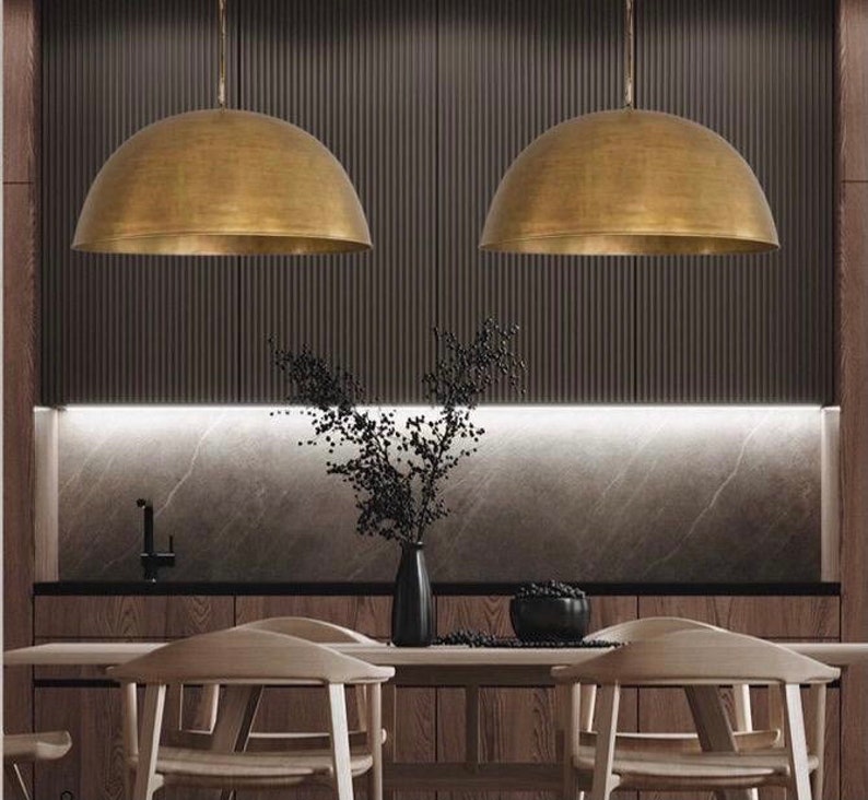 SET OF TWO Hammered Dome Light Fixture, Brass Dome Lamp , Kitchen ...