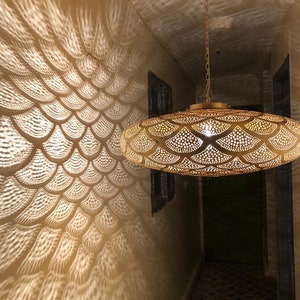 Close Bottom Lamp , Handmade Brass Lampshade , Moroccan Handcrafted ...