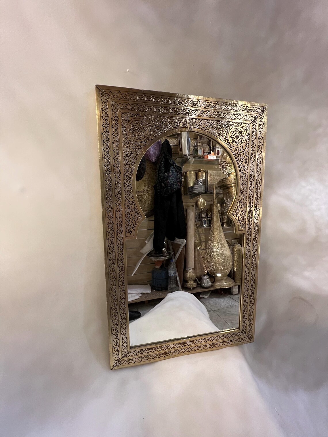 Morrocan Mirror , Engraved Mirror From Brass Made by Hand in Marrakech ...