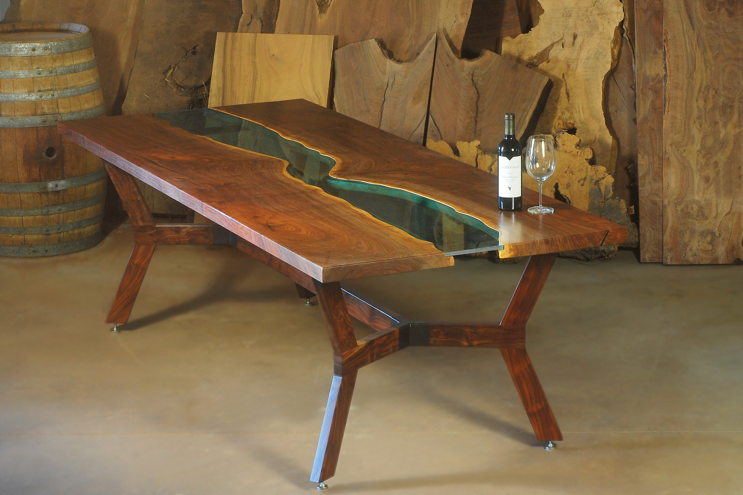 Walnut Live Edge River Table Custom Dining Tables Premium Live Edge ...