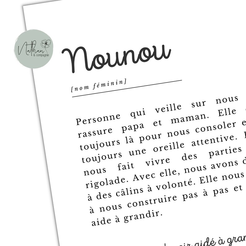 Affiche définition nounou / merci nounou - Etsy France Affiche définition nounou / merci nounou - Etsy France