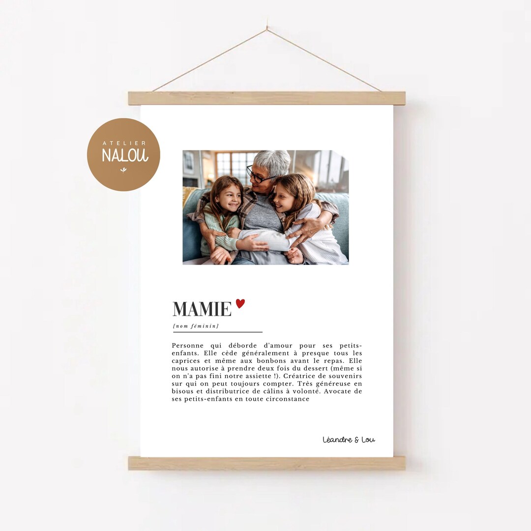 Poster Definition MAMIE / Gift for Grandmother to Personalize - Etsy