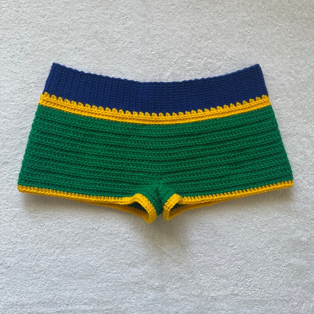 Brazil Flag Crochet Mini Shorts | Beach Outfit Mini Shorts | Summer ...