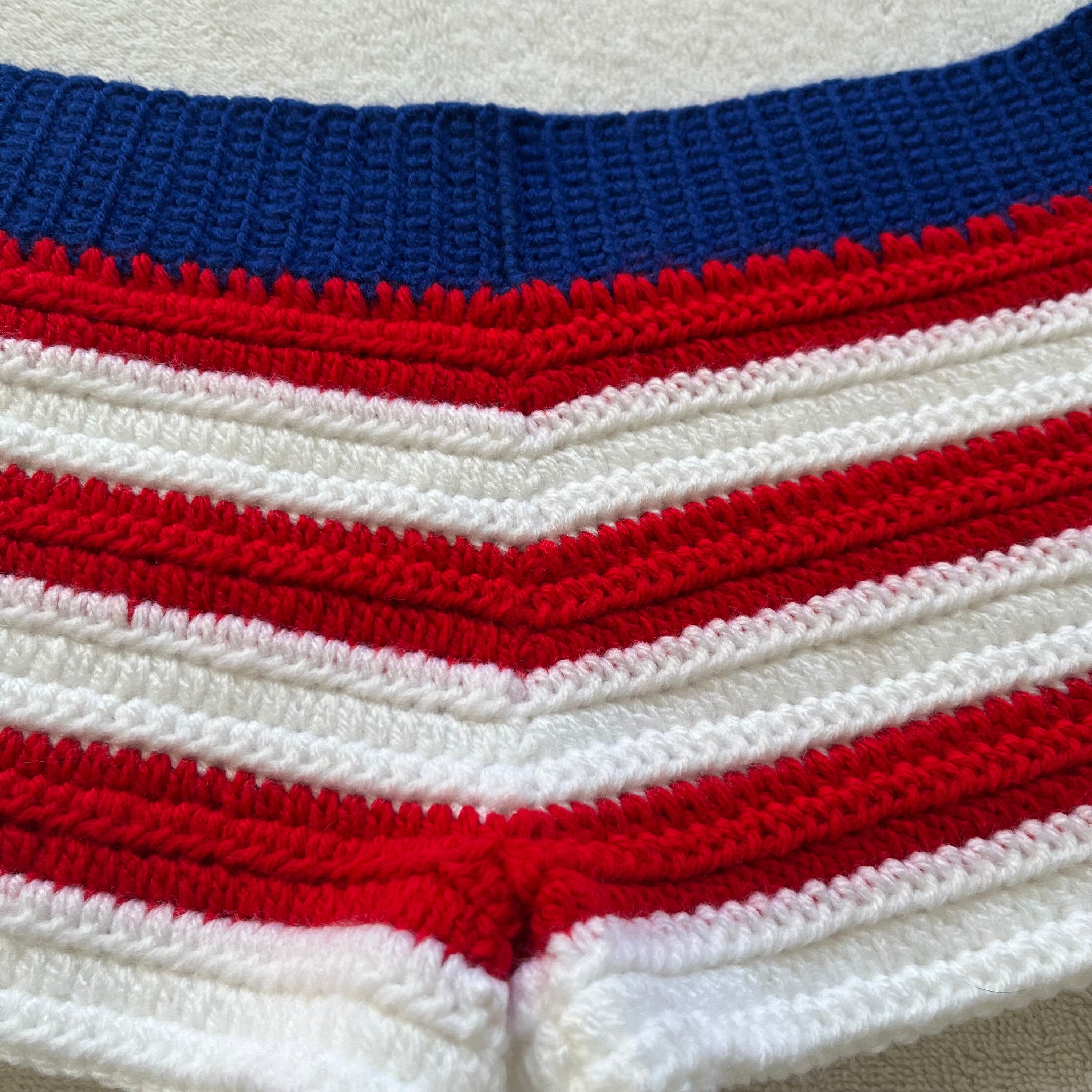 American Flag Crochet Mini Shorts | Red, White, Blue | Beach Outfit ...