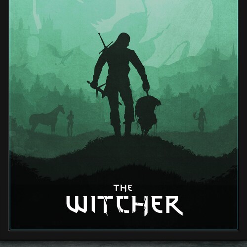 Minimalist Video Game Poster the Witcher Art Print Gamer - Etsy