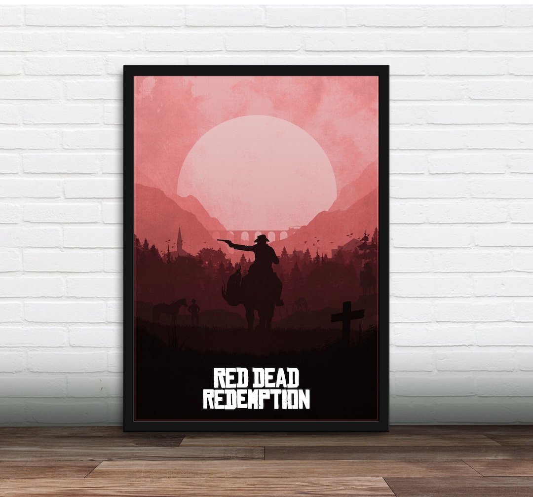 Minimalist Video Game Poster Red Dead, Art Print, Gamer Gift, Gift for ...