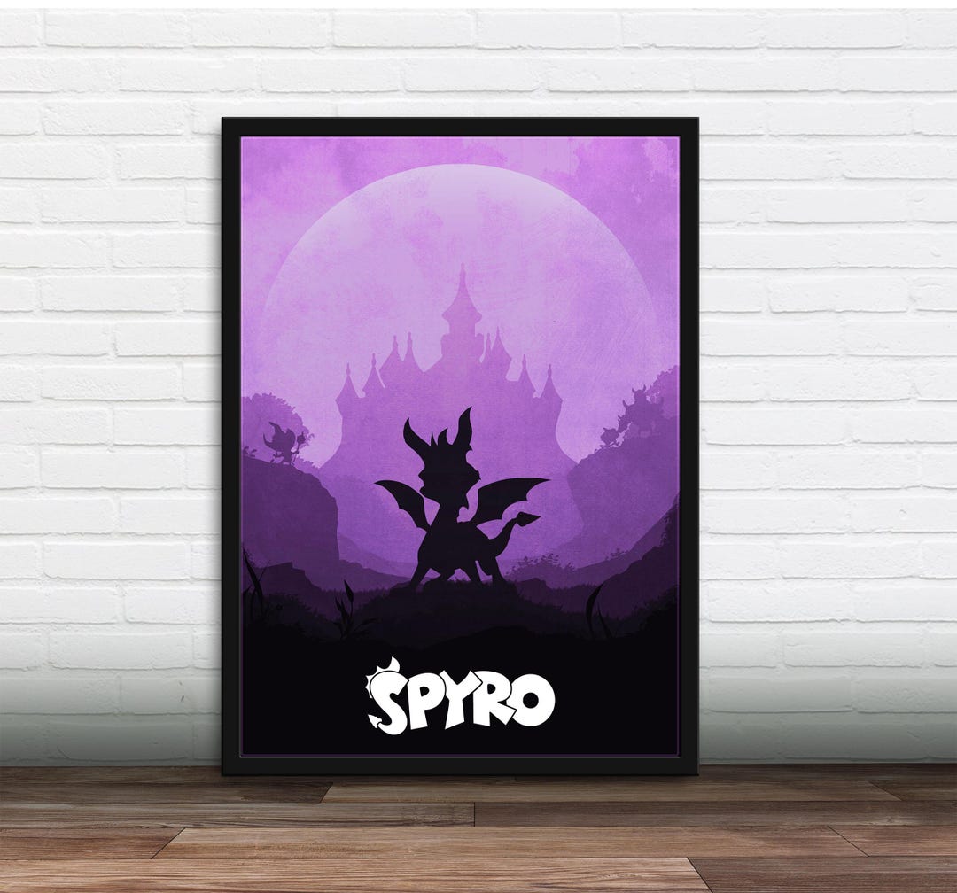 Minimalist Video Game Poster - Spyro, Art Print, Gamer Gift, Gift for ...